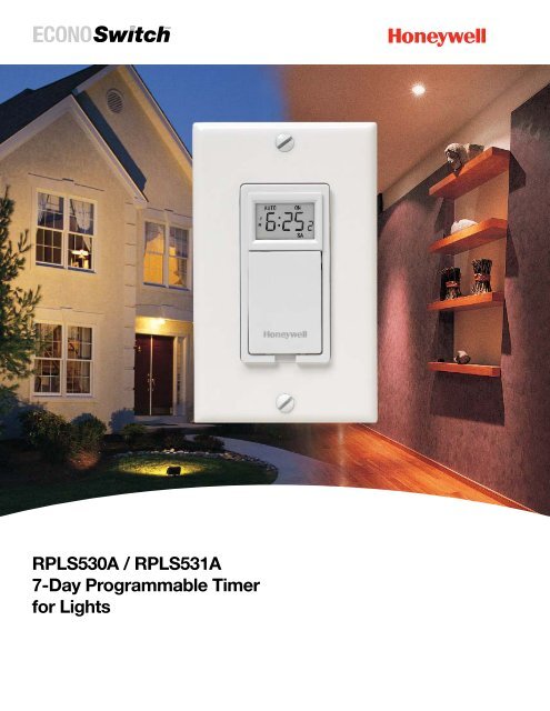 Honeywell 7-Day Programmable Light Switch Timer -White (RPLS530A1038 ...
