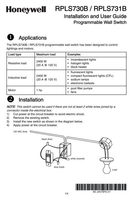 7 Day Programmable Light Switch Manual Honeywell 7 Day Programmable