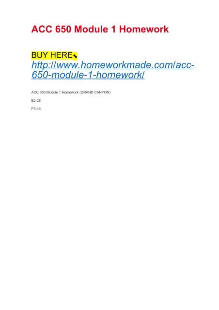 ACC 650 Module 1 Homework