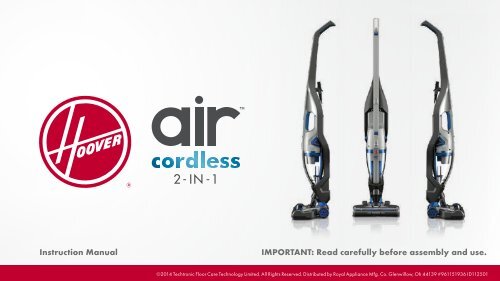 Hoover Air™ Cordless Handheld Vacuum - BH52160PC - Manual