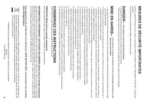 Singer Experience 160 - Notice