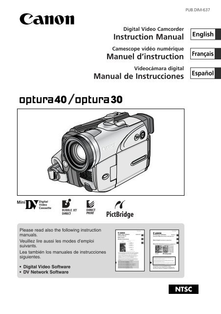 Canon Optura 40 - Optura 40 Instruction Manual
