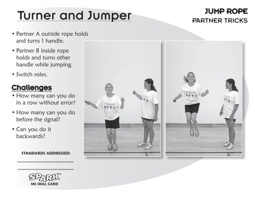 SPARK PE Jump Rope Partner Skill Cards