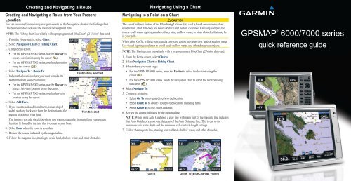 Garmin GPSMAP 6008 - Quick Reference Guide