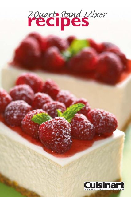 Cuisinart 7 Quart Stand Mixer -SM-70 - Recipe Booklet
