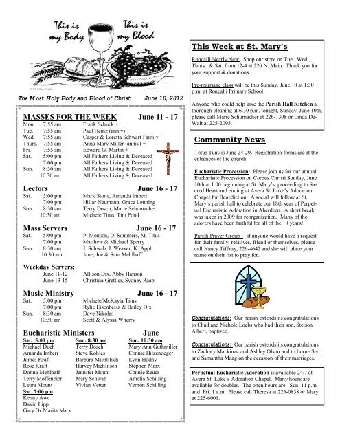 The Most Holy Body and