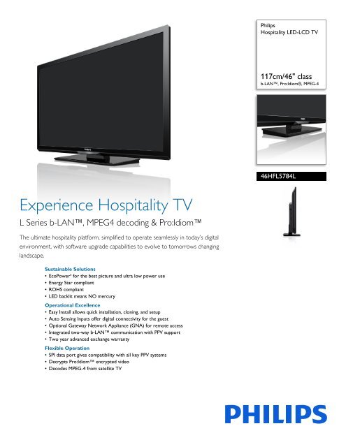 Philips Hospitality LED-LCD TV - Leaflet - AEN