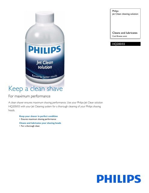 Philips jet Clean cleaning solution - Leaflet - AEN