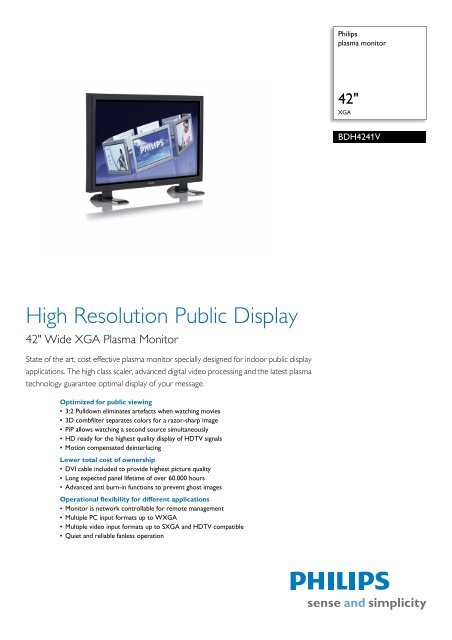 Philips plasma monitor - Leaflet - AEN