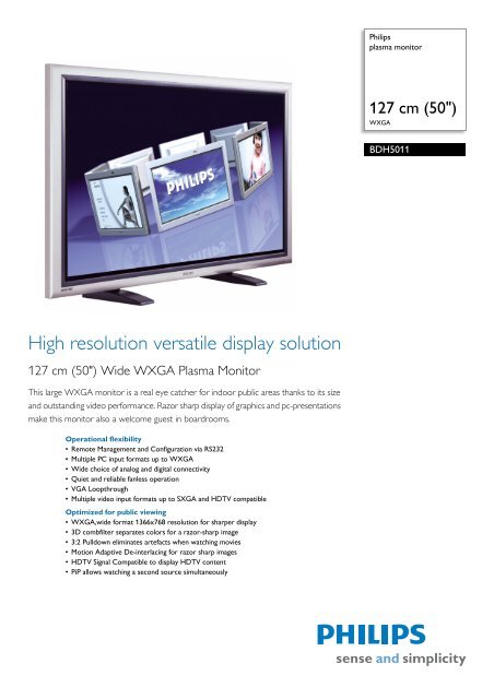 Philips plasma monitor - Leaflet - AEN