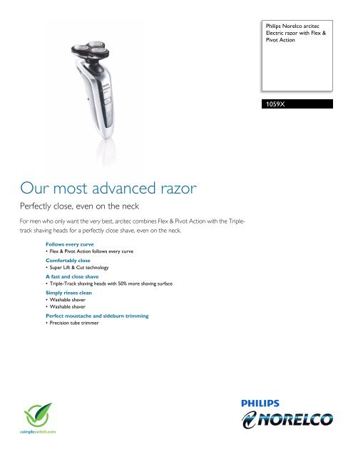 Philips Norelco Electric razor - Leaflet - AEN