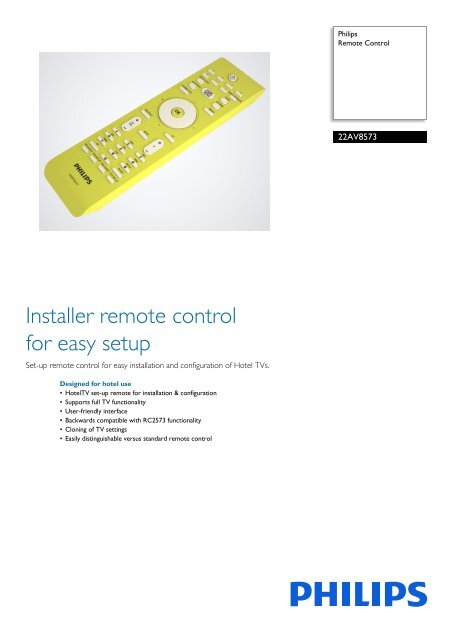Philips Remote Control - Leaflet - AEN