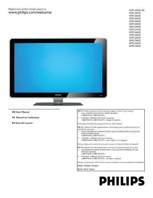 Philips LCD TV - User manual - CFR