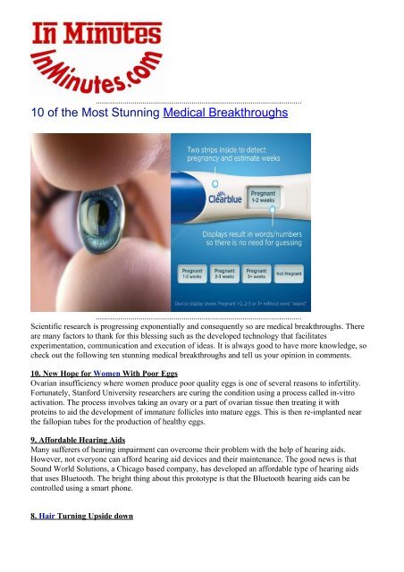 10 of the Most Stunning Medical Breakthroughs