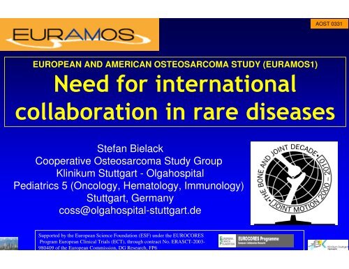 Need for international collaboration in rare diseases - MRC CTU