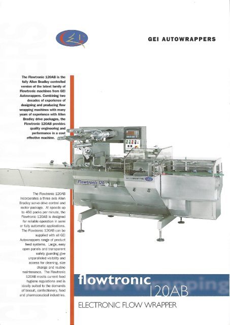 GEI Autowrapper flowtronic 120 Allen Bradley