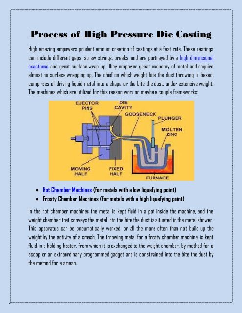Process of High Pressure Die Casting