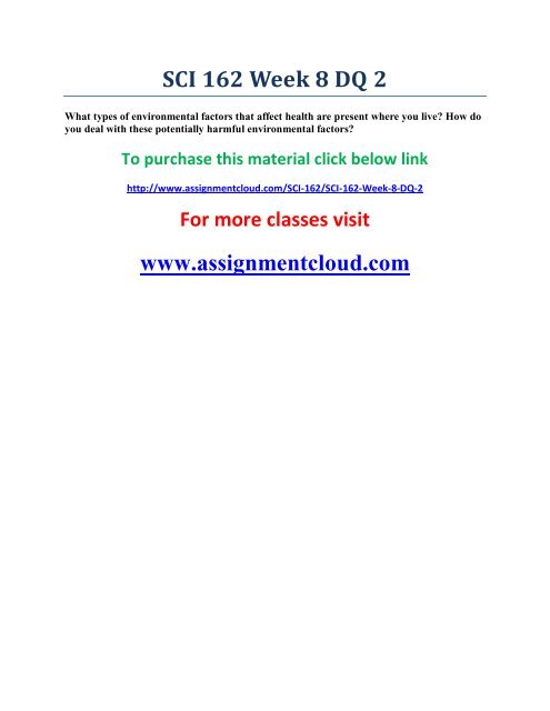 SCI 162 Week 8 DQ 2
