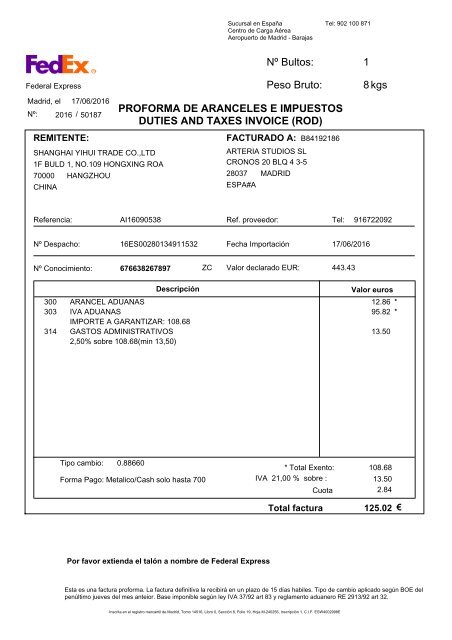 FedEx -2016-50187(Proforma)