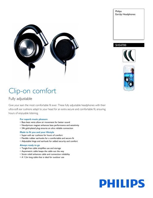 Philips Ear clip headphones - Leaflet - AEN