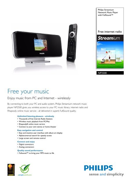 Philips Streamium Network Music Player - Leaflet - AEN