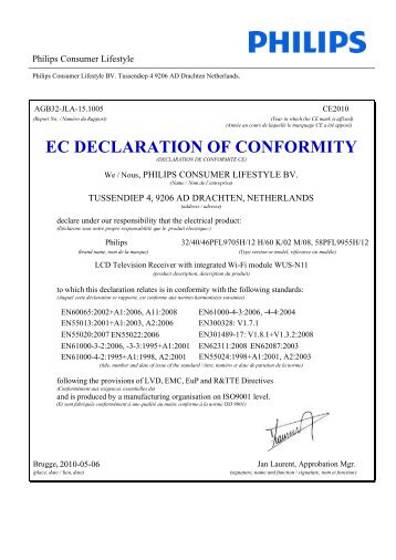 ec declaration of conformity - Philips