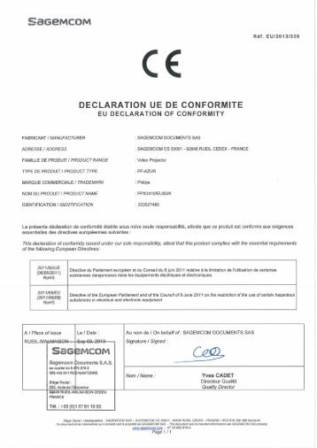 ec declaration of conformity - Philips