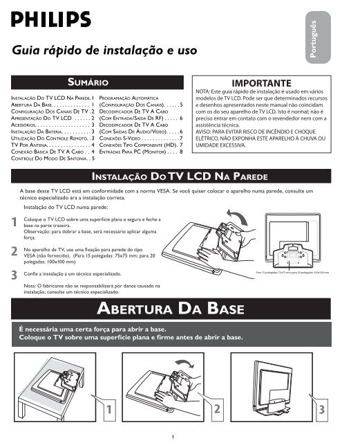 Philips Flat TV - Quick start guide - POR