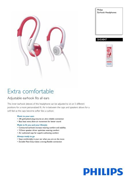 Philips Earhook Headphones - Leaflet - AEN