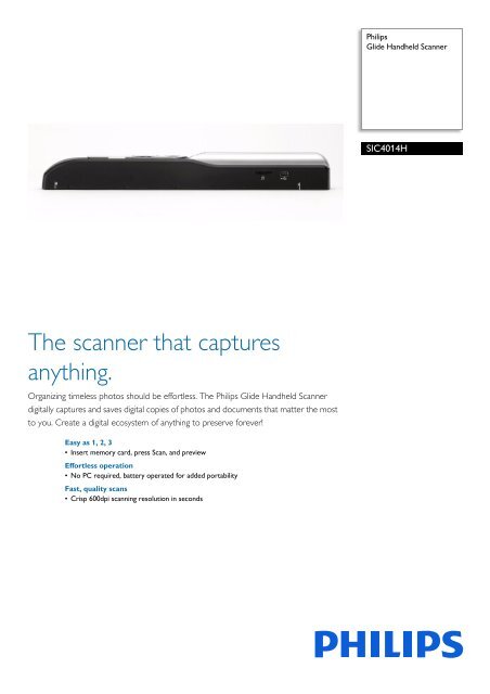 Philips Glide Handheld Scanner - Leaflet - AEN