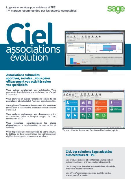 Ciel Logiciel de gestion Ciel Associations - fiche produit