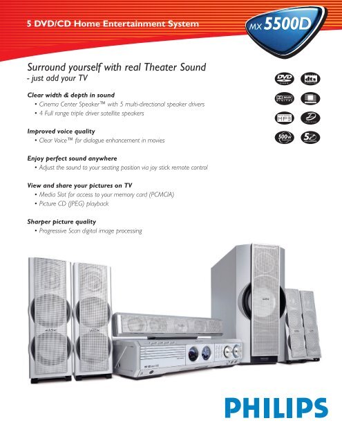 Philips DVD/SACD home theater system - Leaflet - AEN