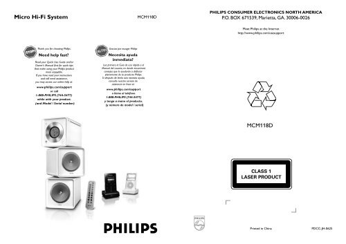 Philips Micro Hi-Fi System - User manual - AEN
