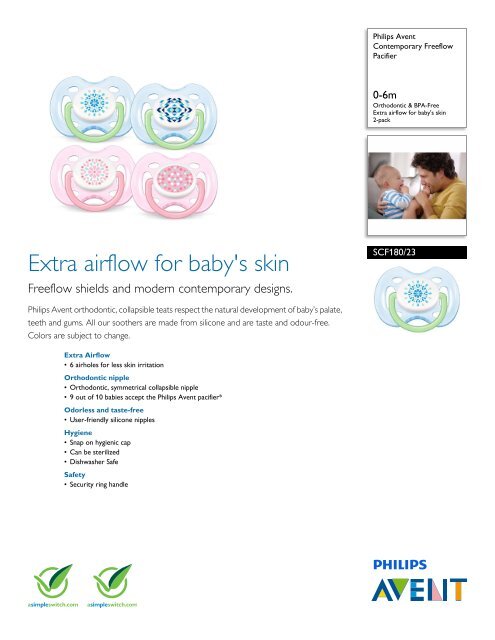 Philips Avent Contemporary Freeflow Pacifier - Leaflet - AEN