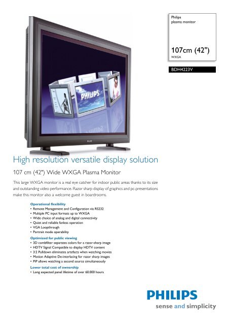 Philips plasma monitor - Leaflet - AEN