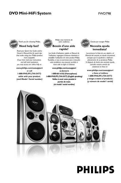 Philips DVD Mini Hi-Fi System - User manual - ESP