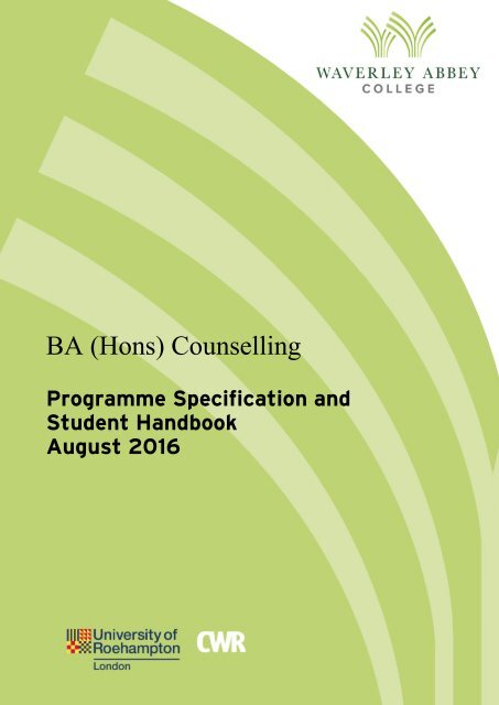 2016-17 BA Counselling - Student Handbook copy