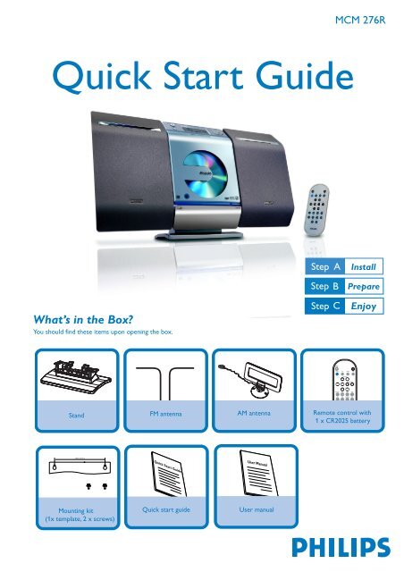 Philips Micro Hi-Fi System - Quick start guide - AEN