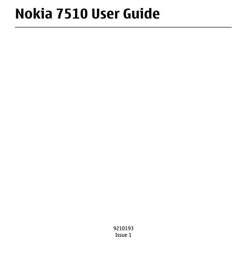 Nokia 7510 Supernova - Nokia 7510 Supernova