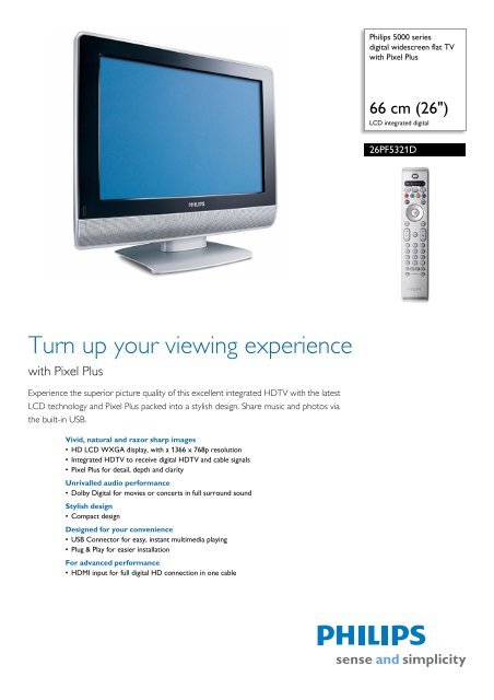Philips digital widescreen flat TV - Leaflet - AEN