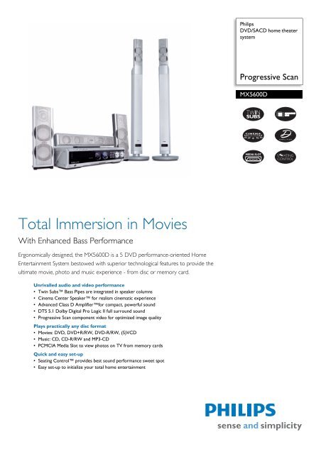 Philips DVD/SACD home theater system - Leaflet - AEN