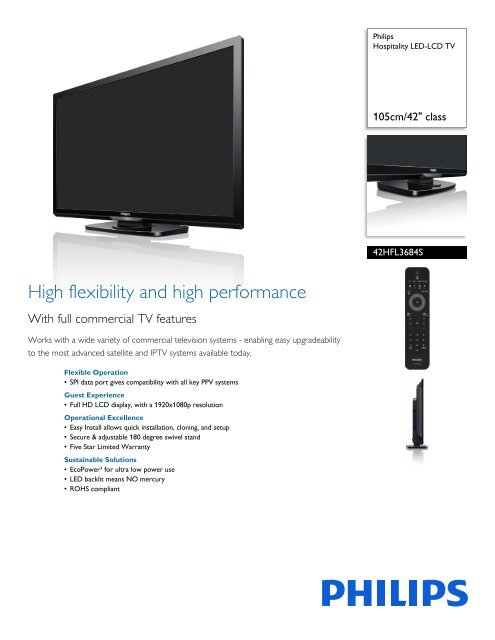 Philips Hospitality LED-LCD TV - Leaflet - AEN