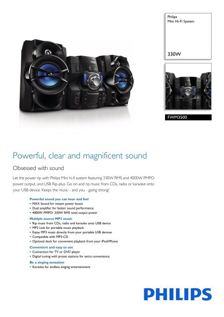 Philips Mini Hi-Fi System - Leaflet - AEN