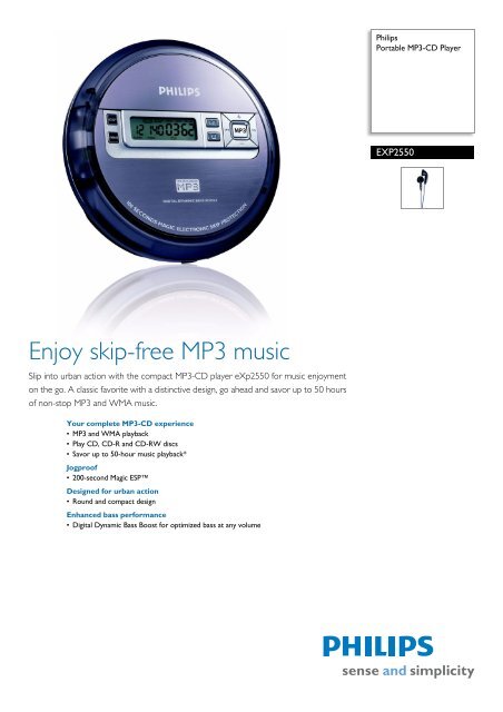 Philips Portable MP3-CD Player - Leaflet - AEN