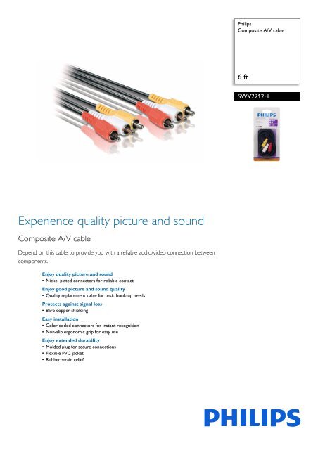 Philips Composite A/V cable - Leaflet - AEN