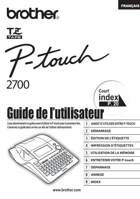 Brother PT-2700 - Guide utilisateur