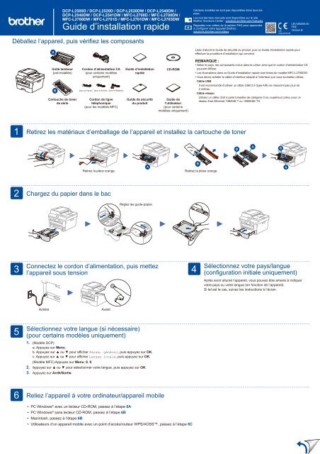 Brother DCP-L2500D - Guide d'installation rapide