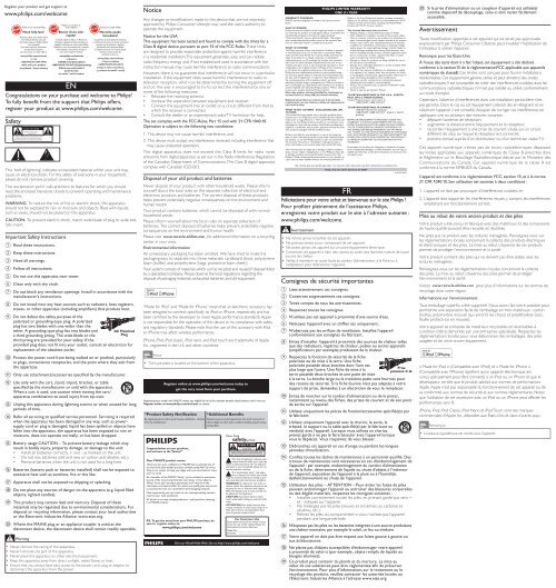 Philips docking speaker - User manual - ENG