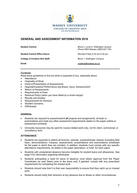 General Assessment Information 2016