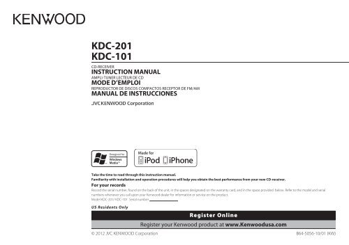 Kenwood KDC-101 - Car Electronics English, French, Spanish ()